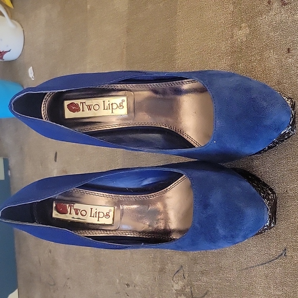 Two Lips Blue Spiked Heels - Gem